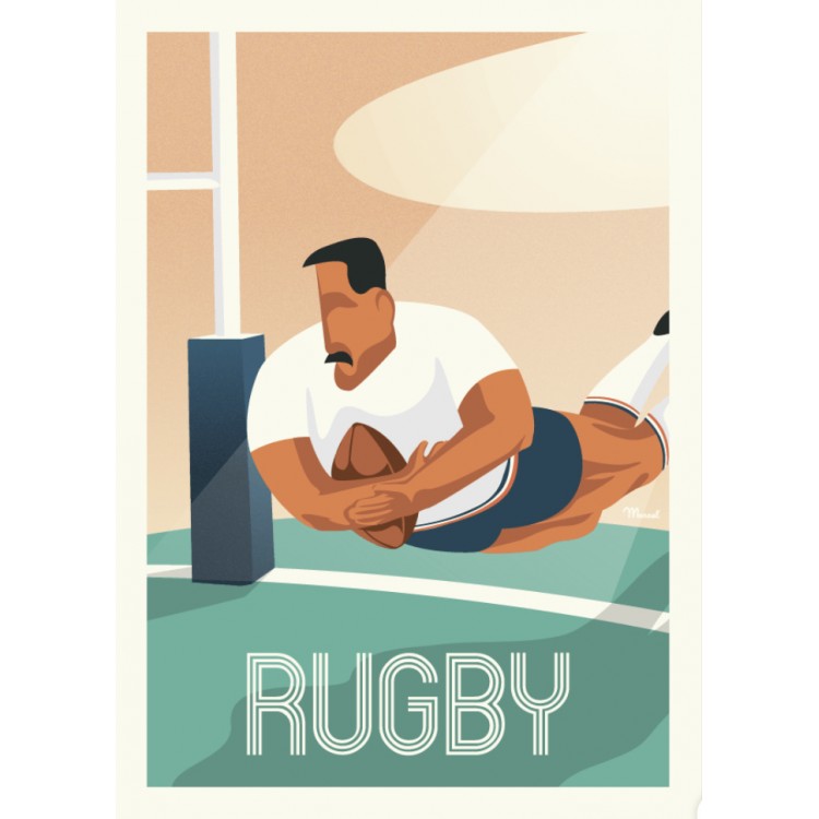 Affiche murale "Rugby" 30X40cm Marcel